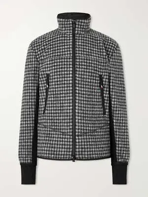 Moncler Checked Shell-trimmed Fleece Mid-layer - Gray