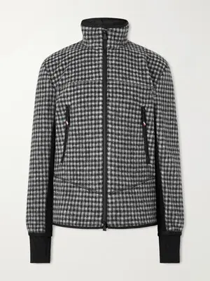 Moncler Checked Shell-trimmed Fleece Mid-layer - Gray