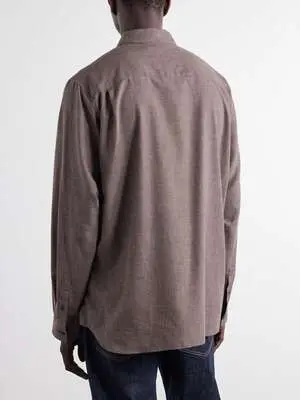 ATON Checked Cotton And Yak-blend Shirt