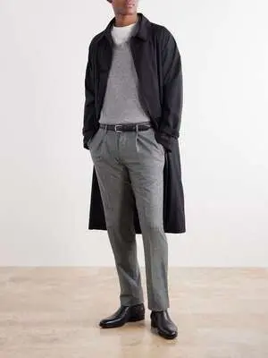 SLOWEAR Incotex Straight-leg Houndstooth Wool-blend Trousers