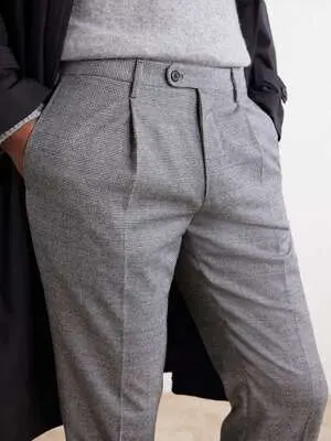 SLOWEAR Incotex Straight-leg Houndstooth Wool-blend Trousers