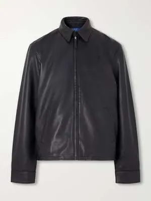 Polo Ralph Lauren Maxwell Logo-embroidered Leather Jacket - Black