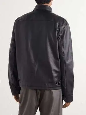 Polo Ralph Lauren Maxwell Logo-embroidered Leather Jacket