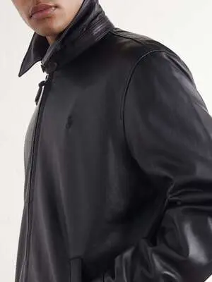 Polo Ralph Lauren Maxwell Logo-embroidered Leather Jacket