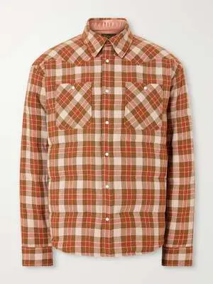Visvim Kerchief Checked Wool And Linen-blend Down Jacket - Red
