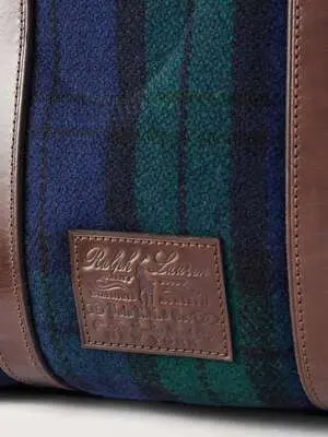 Polo Ralph Lauren Checked Leather-trimmed Flannel Tote Bag