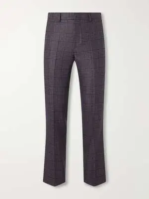 Paul Smith Brierley Slim-fit Houndstooth Wool And Silk-blend Trousers - Navy