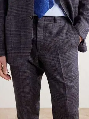 Paul Smith Brierley Slim-fit Houndstooth Wool And Silk-blend Trousers