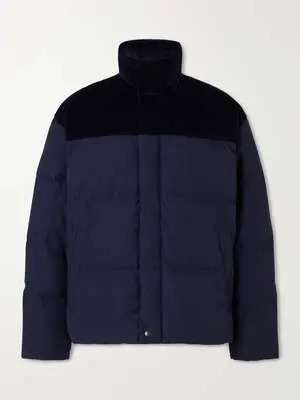 Canada Goose Sterling Corduroy-trimmed Quilted Shell Down Jacket - Navy