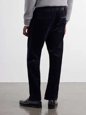 Nn07 Aden 50004 Straight-leg Organic Cotton-corduroy Trousers - Navy