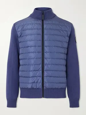 Canada Goose Hybridge® Ribbed Wool And Quilted Shell Down Jacket - Blue
