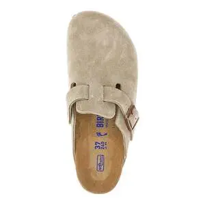 BIRKENSTOCK Boston' Suede Leather Sabot - Grey