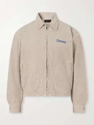 Visvim Somer Swingtop Embroidered Distressed Cotton-corduroy Jacket - Beige