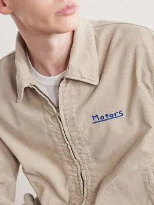 Visvim Somer Swingtop Embroidered Distressed Cotton-corduroy Jacket