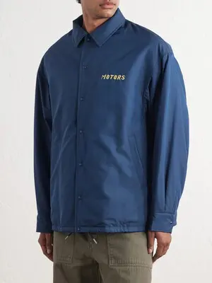 Visvim Embroidered Wool And Silk-blend-gabardine Jacket - Blue