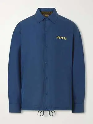Visvim Embroidered Wool And Silk-blend-gabardine Jacket - Navy