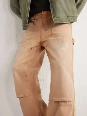 Polo Ralph Lauren Wide-leg Paint-splattered Cotton-canvas Trousers