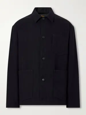 Visvim Baker Textured Wool And Linen-blend Jacket - Blue