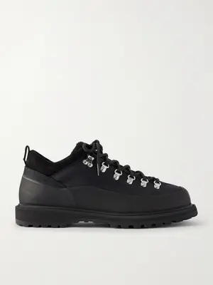 Diemme Roccia Basso Rubber And Suede-trimmed Mesh Hiking Boots - Black