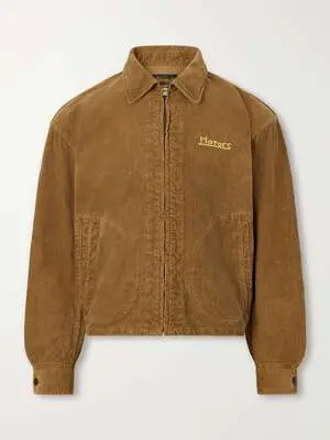 Visvim Somer Swingtop Embroidered Distressed Cotton-corduroy Jacket - Brown