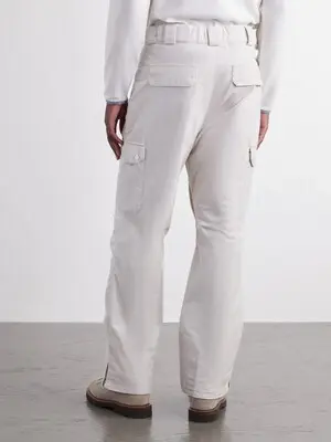 Brunello Cucinelli Straight-leg Logo-embroidered Cotton-corduroy Ski Pants - Neutrals