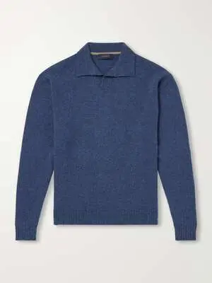 SEASE Cashmere Polo Sweater - Blue