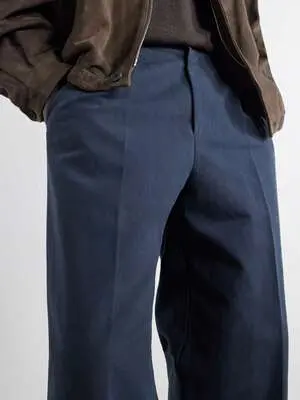 ATON Pleated Tapered Cotton Trousers