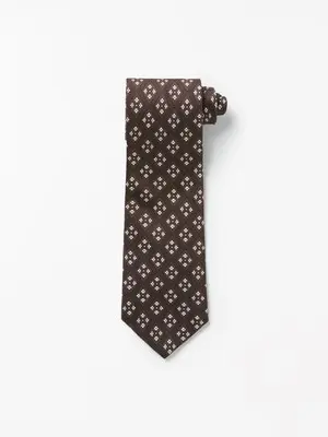 Tiger Of Sweden Nio Diamond Motif Tie Dark Mahogany
