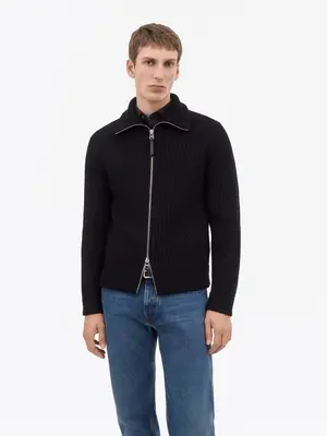 Tiger Of Sweden Niall Zip-up Wool Cardigan - Black