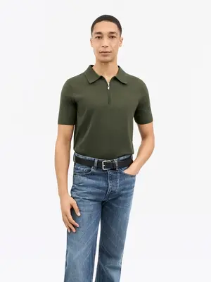 Tiger Of Sweden Orbit Half-zip Polo Shirt - Mud