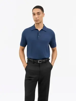 Tiger Of Sweden Erros Cotton-linen Polo Shirt - Atlantic Blue