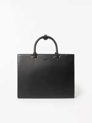 Tiger Of Sweden Valise S Leather Office Bag - Black