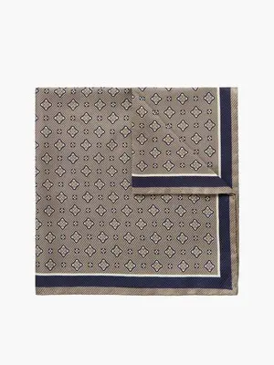 Tiger Of Sweden Quadra Printed Silk Handkerchief - Clay
