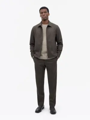 Tiger Of Sweden Tense A Pinstripe Wool Trousers - Mud