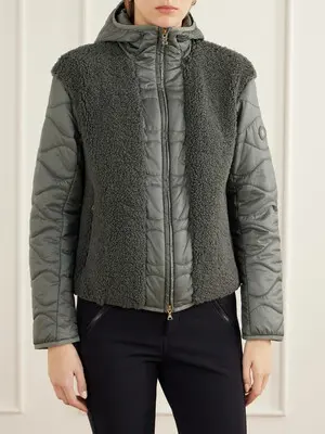 Bogner Bibi Quilted Plush-trim Shell Jacket - Green