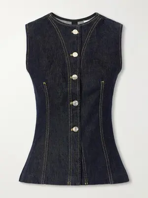 FRAME The Form Denim Vest - Blue