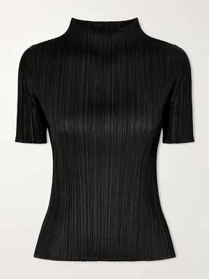Issey Miyake September Plissé Blouse - Black