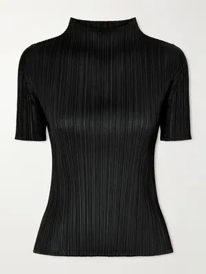 Issey Miyake September Plissé Blouse - Black