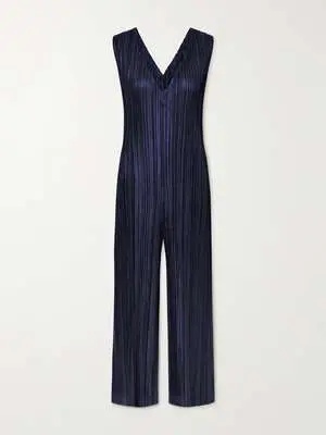 Issey Miyake September Plissé Jumpsuit - Navy