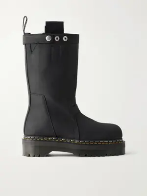 Rick Owens Dr Martens Nubuck Ankle Boots - Black