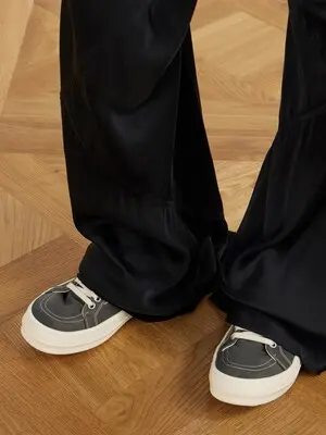 Rick Owens Vintage Suede-trimmed Shell Sneakers - Gray
