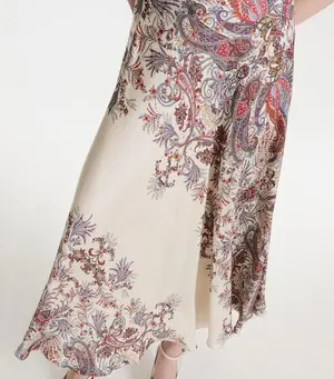 Marella Satin Paisley Print Skirt