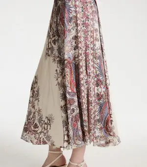 Marella Satin Paisley Print Skirt