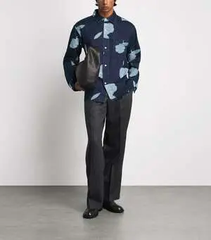 NN.07 Jacquard Floral Adwin Denim Overshirt