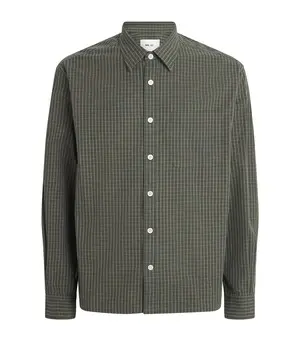 NN.07 Organic Cotton Check Deon Shirt - Green