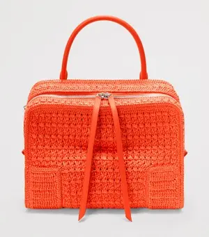 Loewe X Cosima Von Bonin Medium Crochet Amazona 180 Lazy Crab Top-handle Bag - Orange