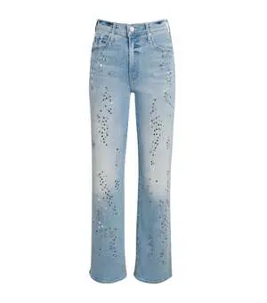 MOTHER Embellished The Kick It Straight Jeans