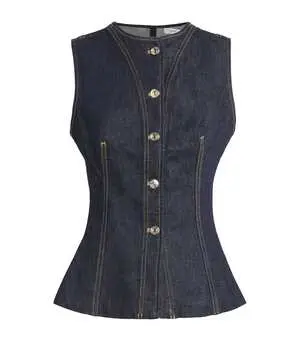 FRAME The Form Denim Vest Navy