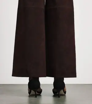 FRAME Suede Le Slim Palazzo High-rise Wide-leg Jeans