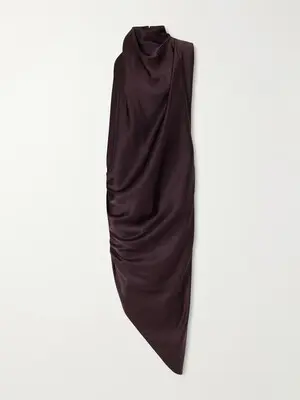 Johanna Ortiz Narrative Weaving Draped Satin Top - Brown